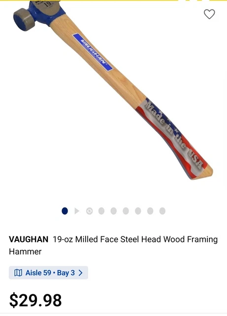 Chipping Hammer VAUGHAN California Framer 16-oz Smooth Face Steel Head ...