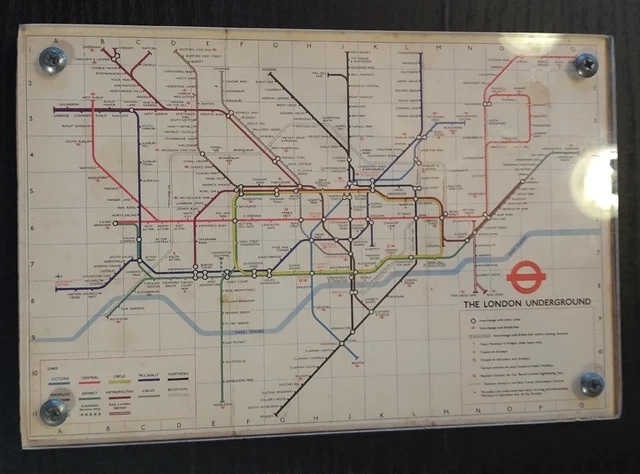 LONDON UNDERGROUND TUBE Map Plexiglass Frame Map Design By Paul Garbutt ...