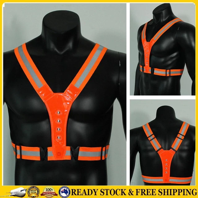 LED REFLECTIVE RUNNING Vest Women Men Warning Lights Safety Gear ...