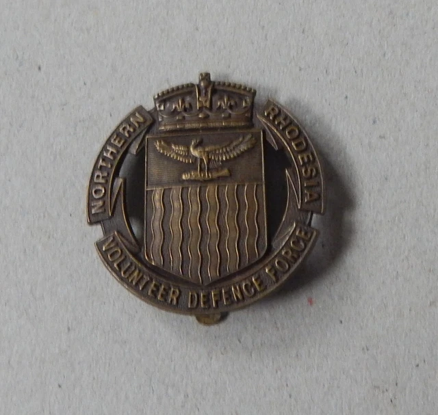 NORTHERN RHODESIA VOLUNTEER Defence Force Cap Badge Dowler Birmingham ...