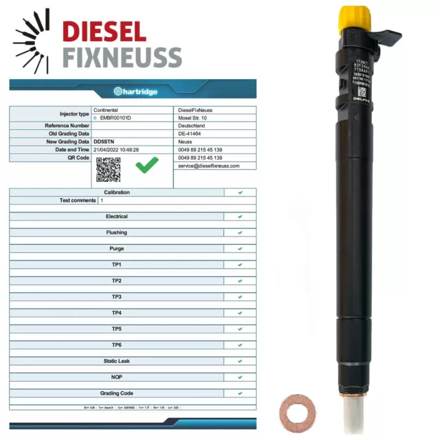 INJECTEUR PEUGEOT 3008 308 Cc Sw 407 5008 2.0 HDI EMBR00101D 1980L3 Delphi Ford EUR 104,95 ...