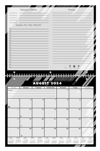 2024-2025 ACADEMIC YEAR 12 Months Student Calendar / Planner for 3-Ring ...