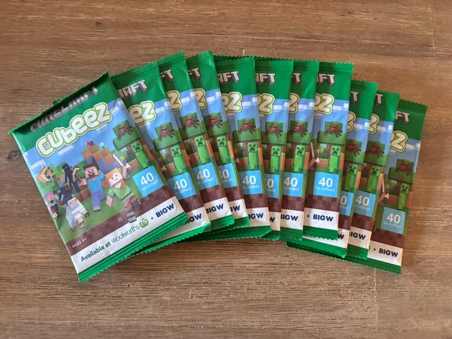 WOOLIES MINECRAFT CUBEEZ Cards 11 NEW 2025 Woolworths Unopened Packs ...