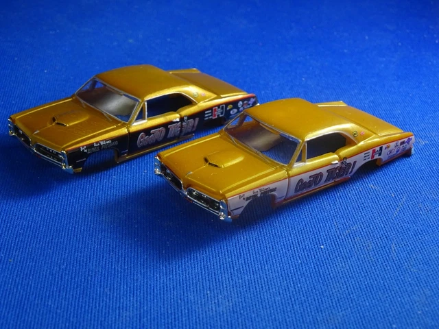 (2) MODEL MOTORING Tiger Pontiac GTO's T-jet HO Scale Slot Car Body ...