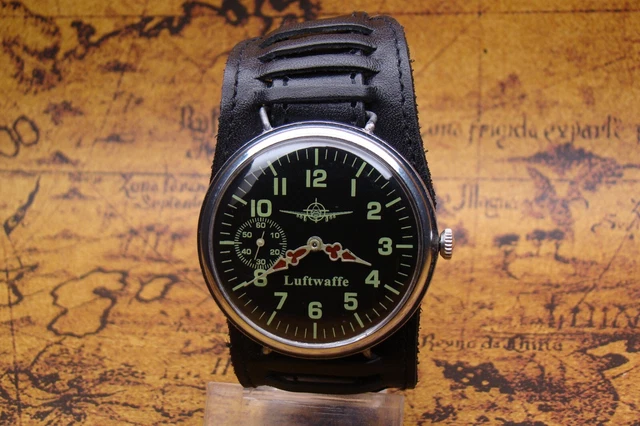 GERMAN PILOT LUFTWAFFE MILITARY WATCH WAR2 WW2 TYPE SERVICE WORKING w ...