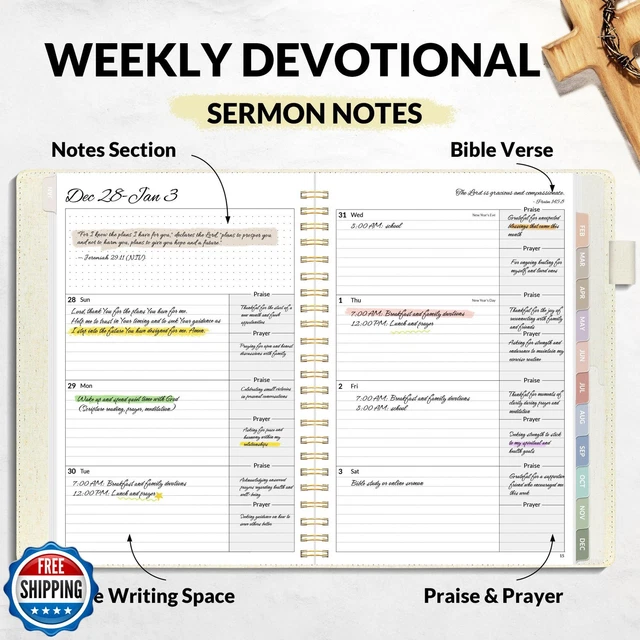 2026 CHRISTIAN PLANNER - 12 Month Bible Journal and Prayer Planne £31. ...