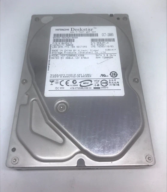 HITACHI DECKSTAR HDP725050GLA360 500Gb Sata - 0A35415 £15.00 - PicClick UK