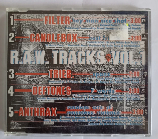 R.A.W. TRACKS VOL. 1 Alternative Rock Grunge Hardcore Heavy Metal WEA ...