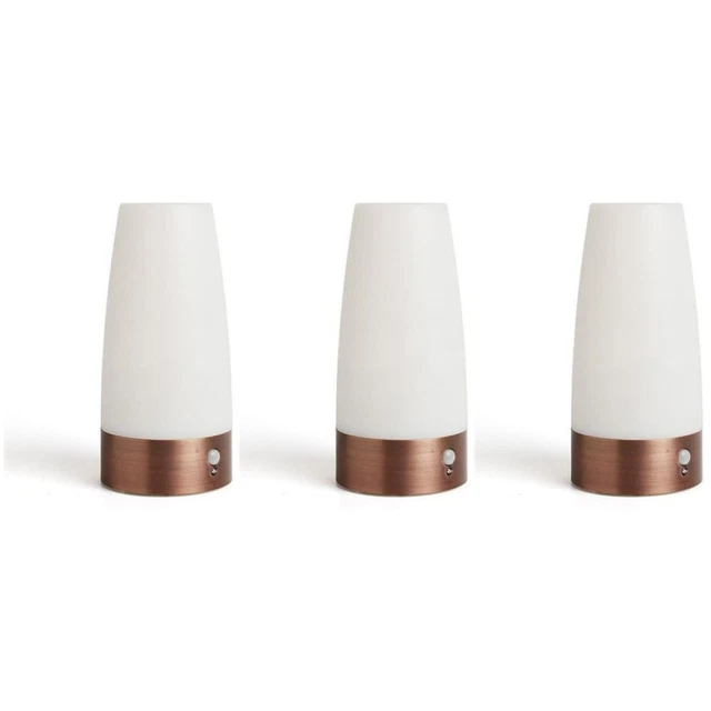 3 COUNT BEDSIDE Lamps Night Light Battery Operated Table Powered £42.29 ...