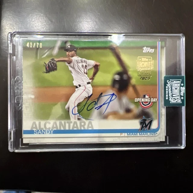 2024 TOPPS ARCHIVES signature série Sandy Alcantara 41/70 Miami Marlins ...