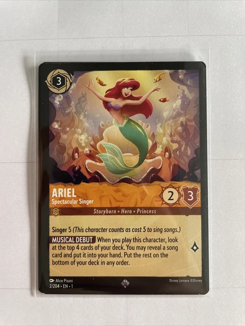 DISNEY LORCANA ARIEL Spectacular Singer 2/204 Non Foil Super Rare £6.00 ...