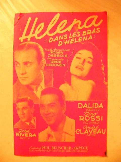 & SPARTITO HELENA Dalida Tino Rossi José Rivera André Claveau " EUR 32 ...