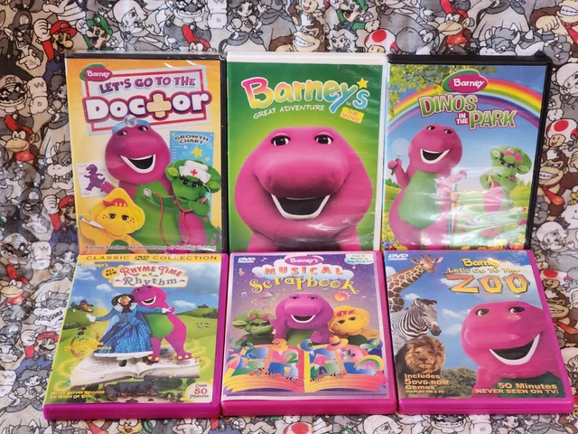 BARNEY THE DINOSAUR DVD Lot of 6 - Zoo, Doctor, Rhymes, Musical ...