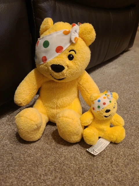 CHILDREN IN NEED Pudsey Bear Plush Soft Cuddly Teddy Toy Plus Small ...
