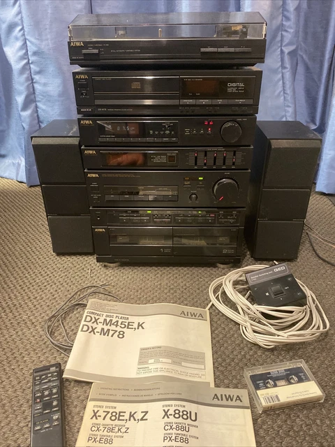 VINTAGE ORIGINAL AIWA Hi Fi Stereo Stack System X-78E,K,Z X-88U Px-E88 ...