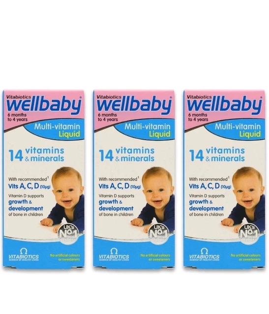 VITABIOTICS WELLBABY MULTI-VITAMIN Liquid 150ml X 3 £24.61 - PicClick UK