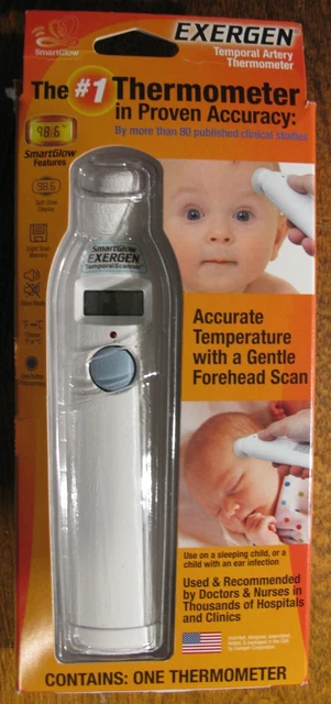 EXERGEN TEMPORAL ARTERY Thermometer- TAT-2000C Home Model w/ Smart Glow ...