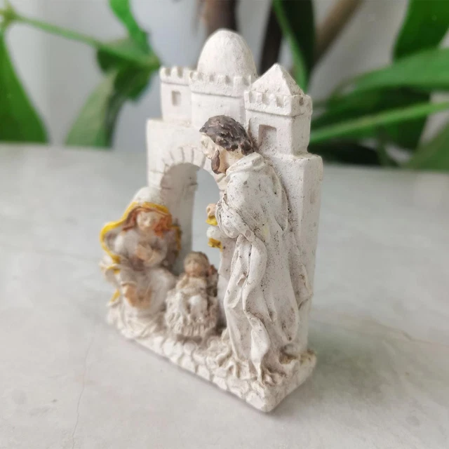 HOLY FAMILY STATUE Tabletop Display Nativity Scene Figurine for Home £9 ...