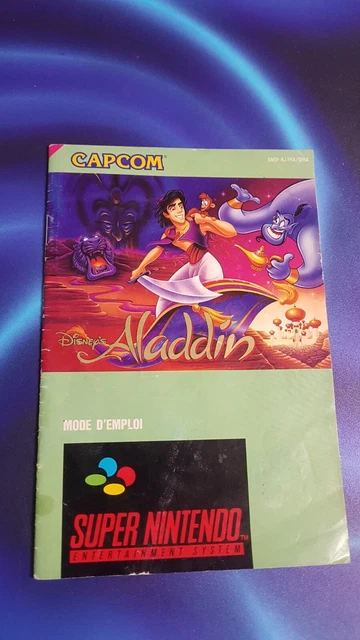 NOTICE SUPER NINTENDO SNES Disney’s Aladdin Bon État Rare - Version ...