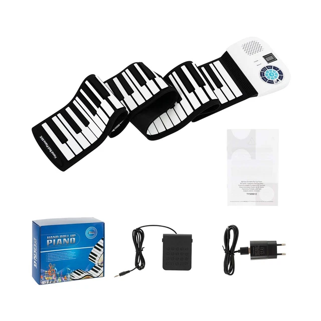 PORTABLE 88-KEY ROLL Up Electronic Piano for Kids and Beginners-White £62.09 - PicClick UK