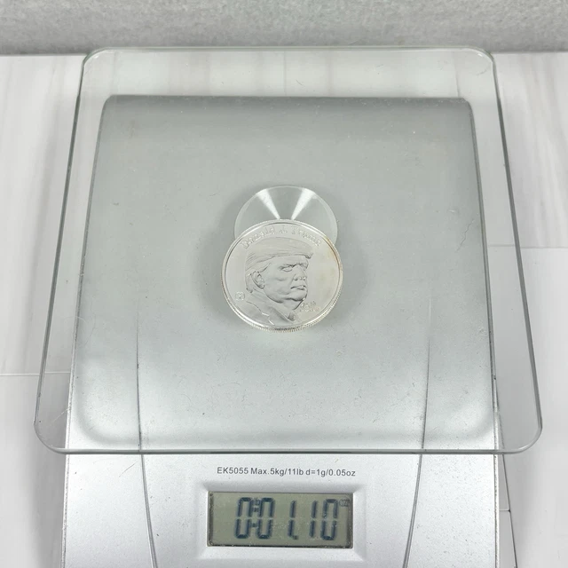 1 OZ PURE SILVER Round .999 Fine 45th President Donald Trump Troy ...