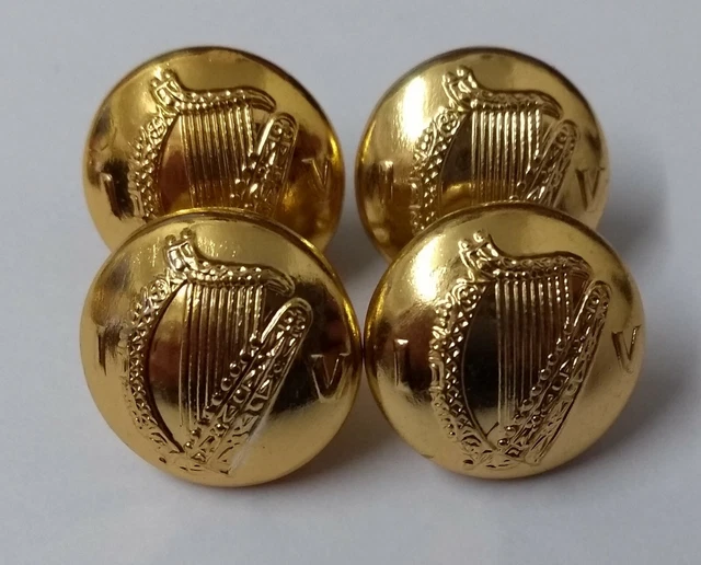 IRISH HARP INSIGNIA Buttons Uniform Issue Shank Ring Back Type X4 ...