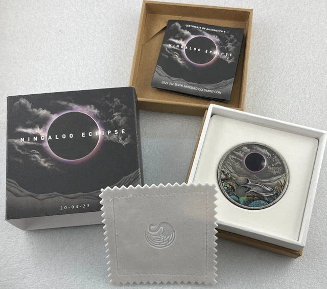 2023 AUSTRALIA NINGALOO Solar Eclipse 2oz Antiqued 99.99% Silver ...