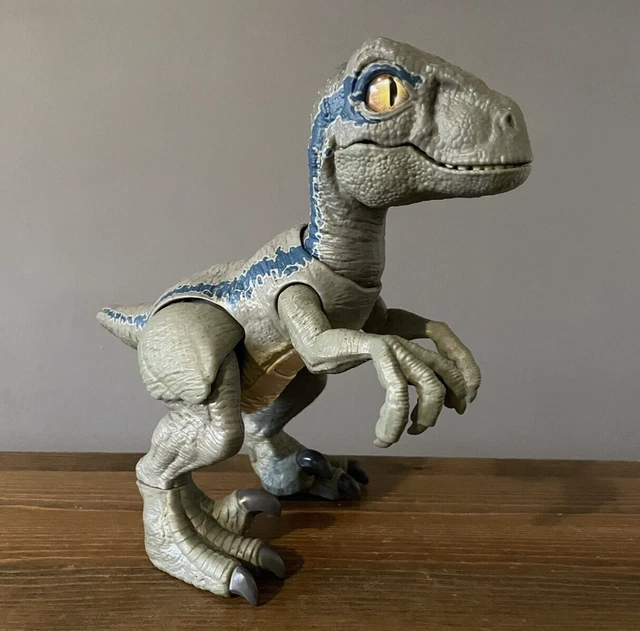JURASSIC WORLD PRIMAL Pal Baby Blue Velociraptor Dinosaur Figure Mattel ...