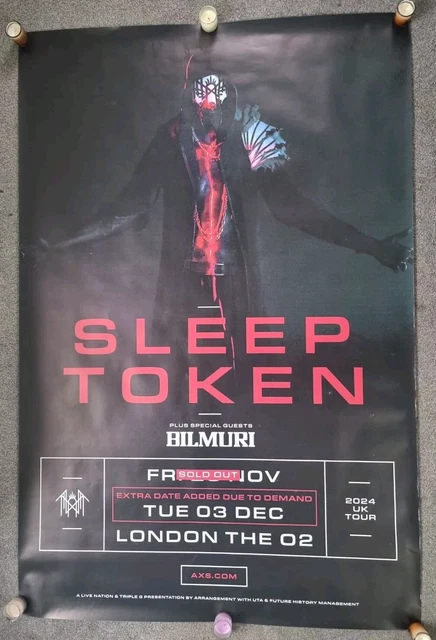 SLEEP TOKEN V.RARE Large Poster O2 Arena London 2024...70/47 Inchs. £ ...