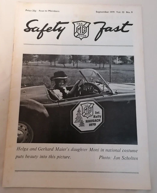 MAGAZINE - VINTAGE Safety Fast MG Car Club Magazine Sept 1979 Vol #22 ...