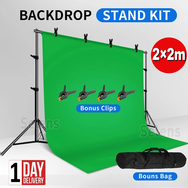 2M GREEN SCREEN Backdrop Stand Heavy Duty Photography Background Photo ...