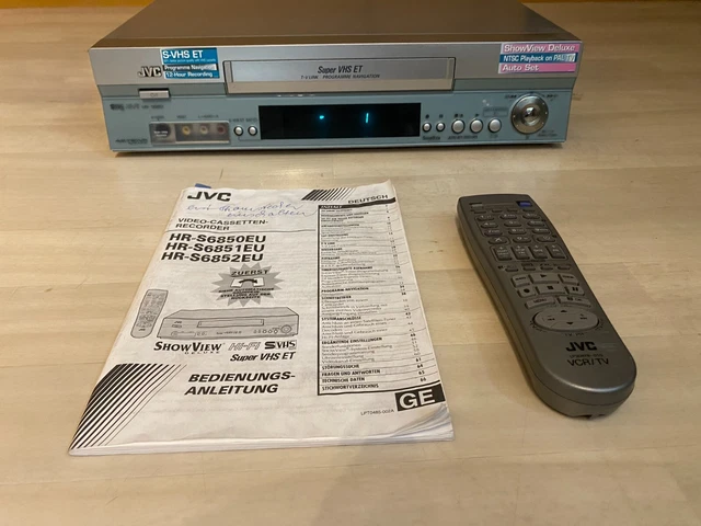 JVC HR-S6851 HIGH-END S-VHS VHS Videorecorder inkl. FB&BDA Video Top ...