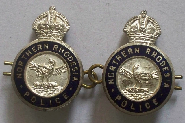 NORTHERN RHODESIA POLICE Officer's Collar Badges K/C Rhodesian £70.00 ...