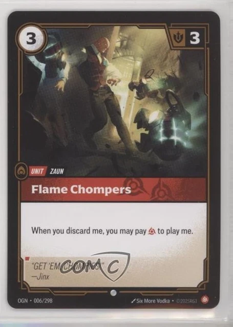 2025 RIFTBOUND ORIGINS: League of Legends TCG OGN Flame Chompers #006 £ ...