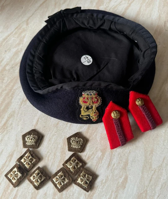 BRITISH ARMY BRIGADIER STAFF OFFICER RANK GORGET TABS BERET & BADGE ...