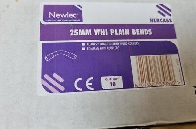 CONDUIT WHITE 25MM plain bends Newlec (box of 10) £9.95 - PicClick UK