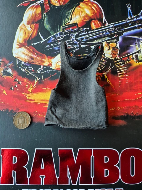 THREEZERO JOHN RAMBO First Blood Part II Black Vest loose 1/6th scale £ ...