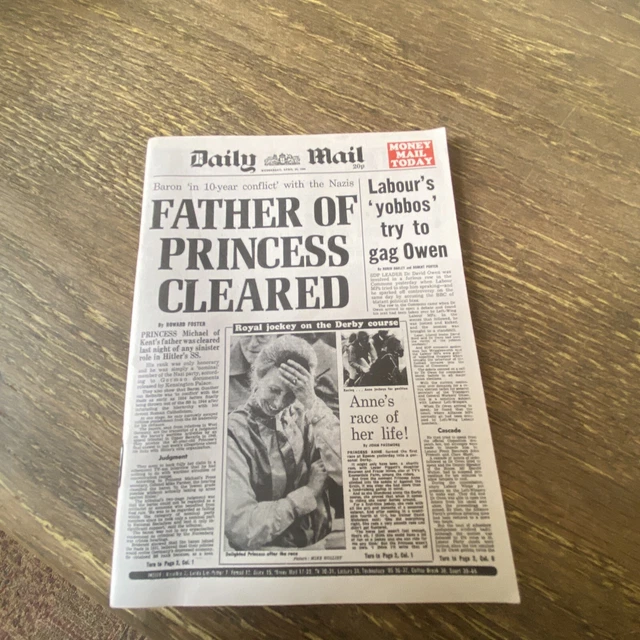 DAILY MAIL NEWSPAPER 24th April 1985 Mini Father Of Princess Cleared ...
