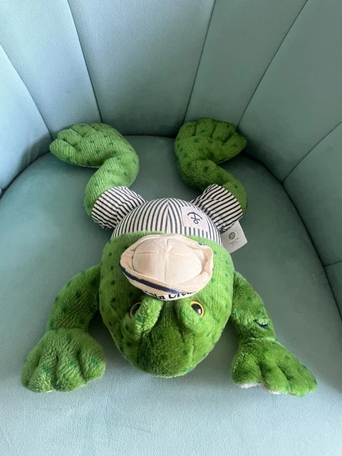 VINTAGE BOOTS CAPTAIN Croak Frog Toad Plush Toy Croaking Sound 12 ...