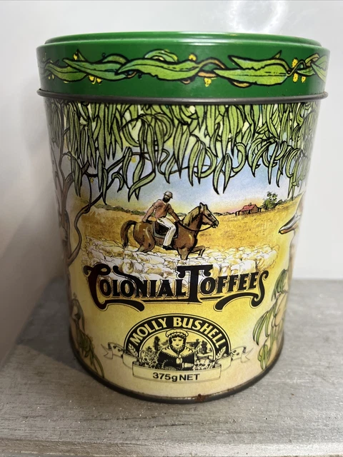 AUSTRALIAN MOLLY BUSHELL Colonial EMPTY Collectable Tin Container ...