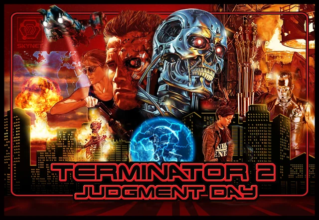 TERMINATOR 2 PINBALL Alternate Translite 2 Versions to Choose From! EUR ...