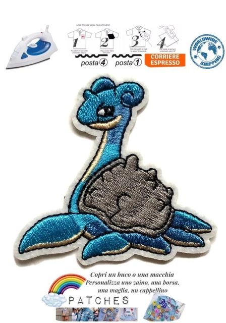 LAPRAS PATCH POKÉMON toppa termoadesiva catch'emall parche monster acqua iron on EUR 2,49 ...