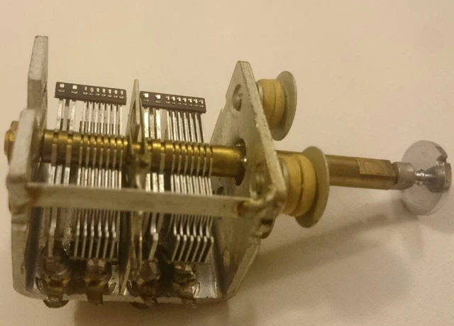 ALUMINIUM BRASS VARIABLE Capacitor Dual Gang Air Condenser Slow Motion ...