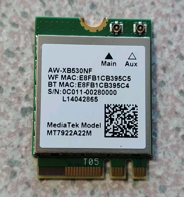 MEDIATEK MT7922A22M M.2 WiFi 6E Wireless Module & Bluetooth AW-XB530NF (RZ616) £18.91 - PicClick UK