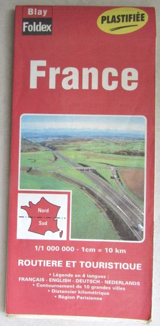 CARTE ROUTIÈRE ET touristique France Blay Foldex plastifiée 1/1 000 000 ...