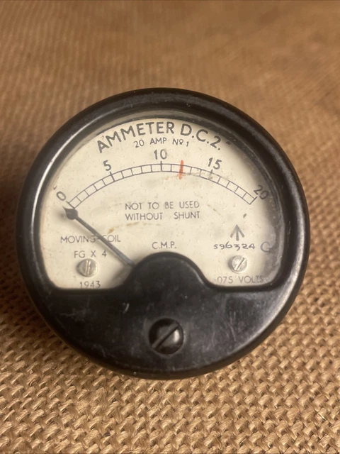 WW2 C.M.P AMPERES Ammeter Gauge Meter 1943 Untested £39.99 - PicClick UK