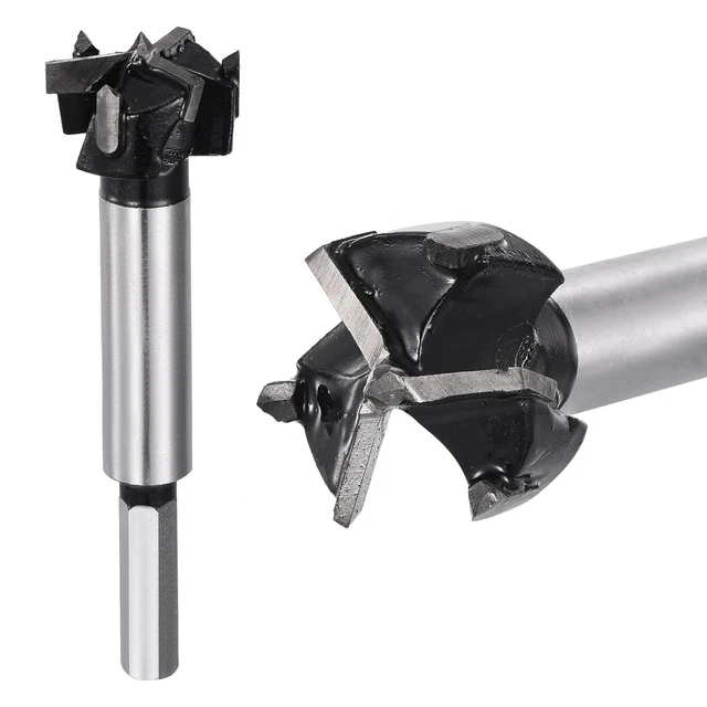 1-1/4&(32MM) FORSTNER BITS, 2Pack 3 Flutes Cemented Carbide Hex Shank ...