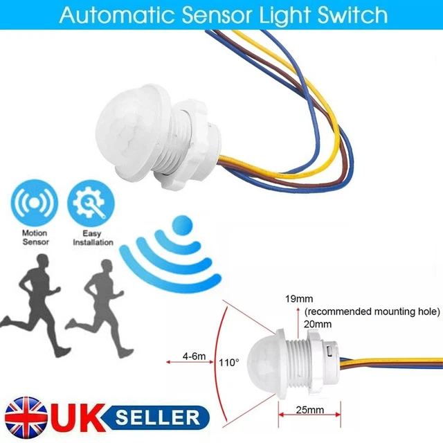 360 DEGREE RECESSED PIR Sensor Detector Ceiling Occupancy Motion Light ...