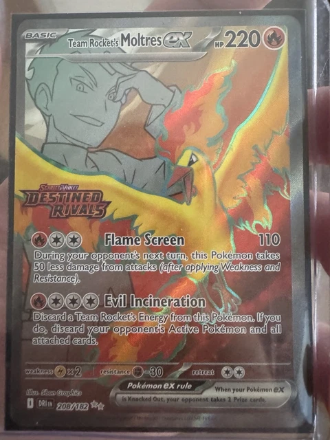POKÉMON TCG TEAM Rockets Moltres EX Destined Rivals Stamped Upc Promo ...