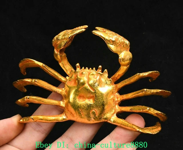 4.7 &RARE VIEUX cuivre plaqué or crabe pangxie pince animal statue EUR 30,00 - PicClick FR
